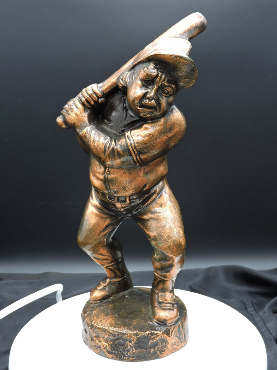 Vintage Copper Statue/sculpture of an Old Baseball Batter by Creative ...