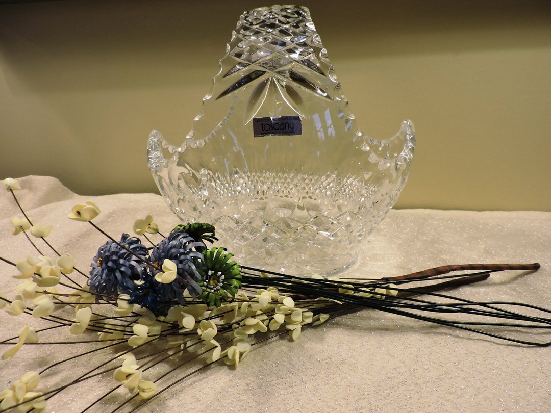 Gorgeous Toscany Romania Lead Crystal Handmade Basket With Starburst ...