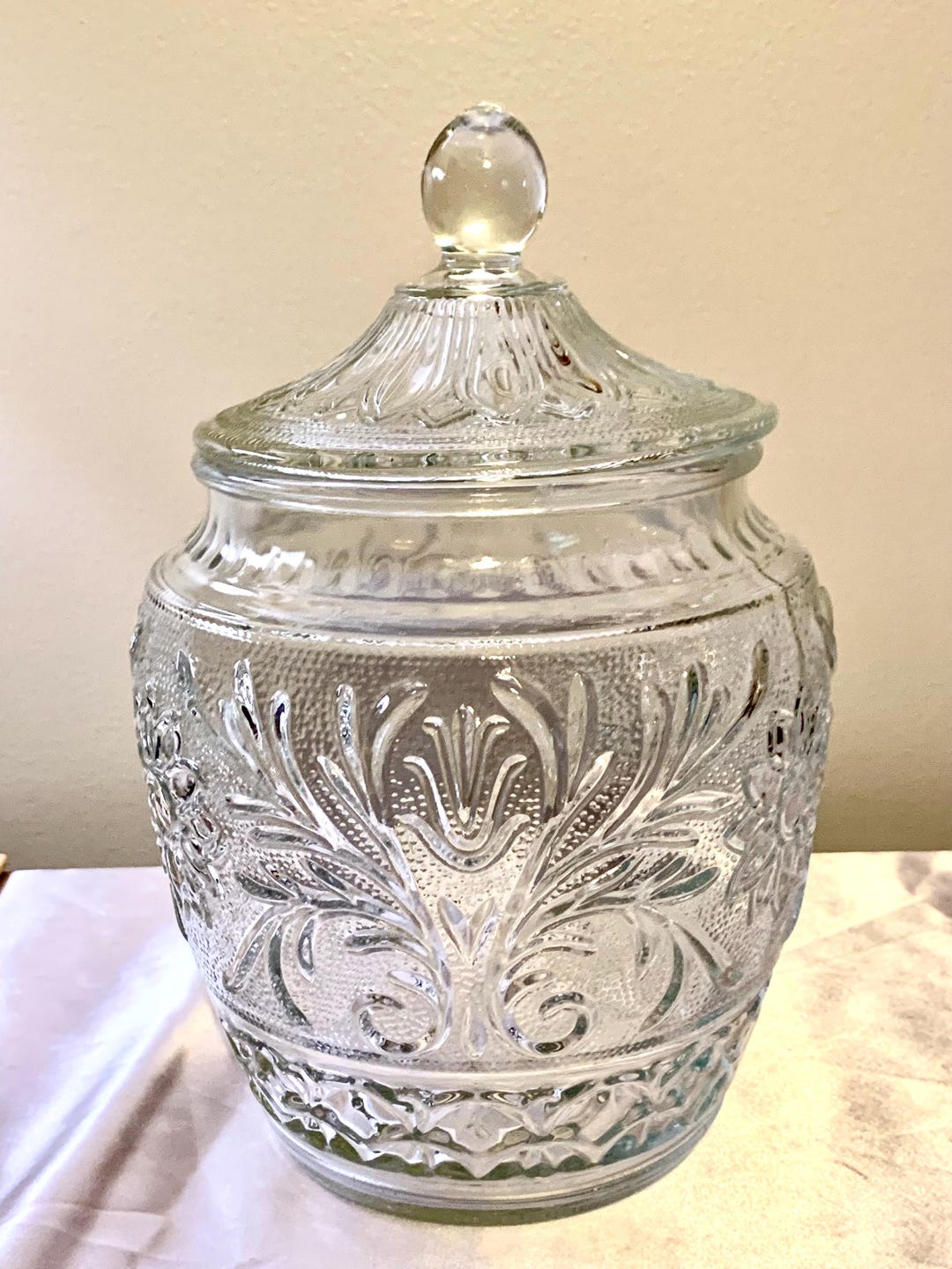 Anchor Hocking Sandwich Glass Daisy Pattern Cookie Jar - Etsy