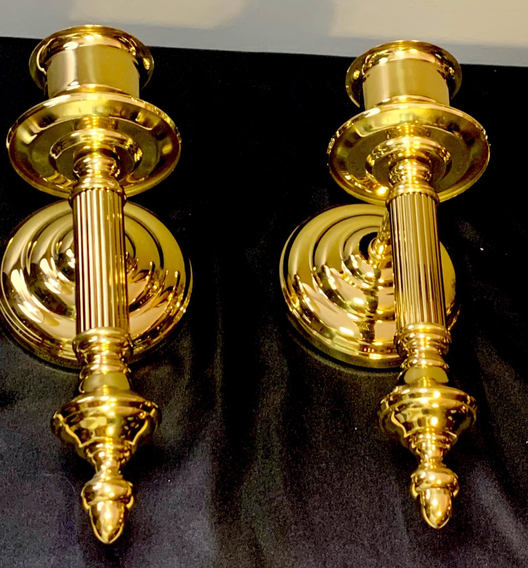 A Pair of Copper Craft Brass Pillar Wall Sconces - Etsy