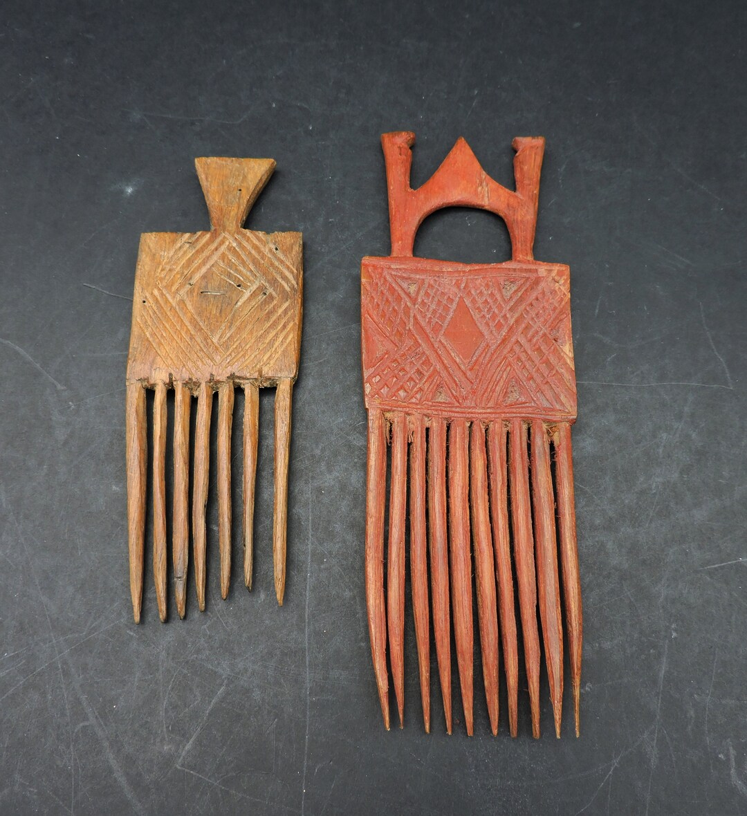 Set of 2-vintage/antique Hand Carved African Ashanti Hair Combs - Etsy