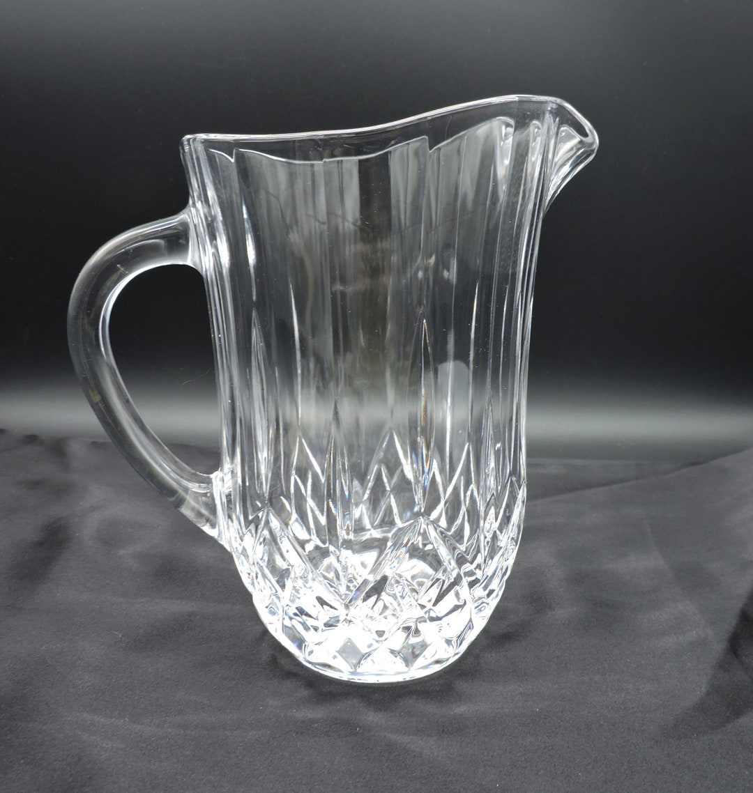 Royal Crystal Rock Opera Blown Cut Clear Glass Crystal Pitcher Diamond ...