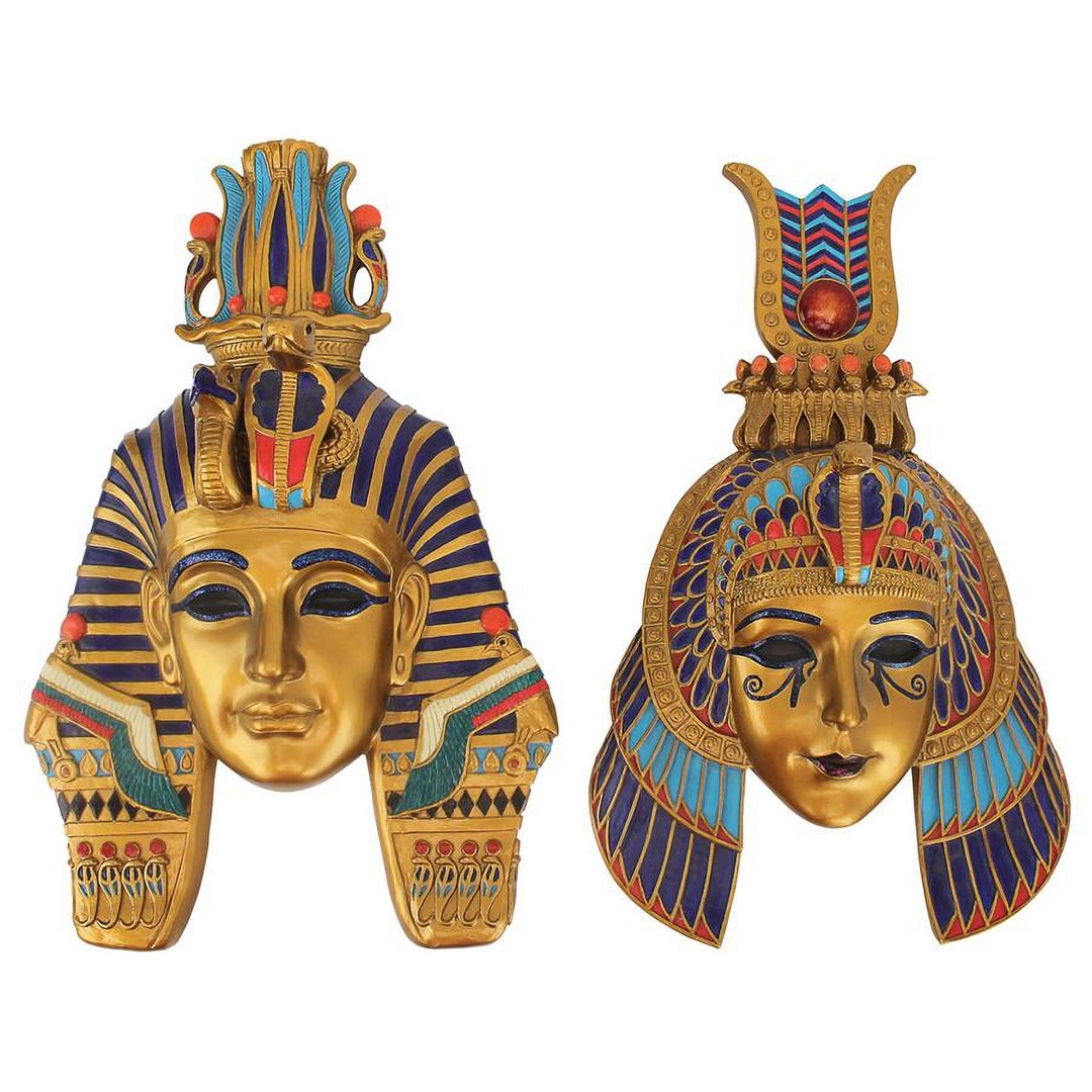 Set of 2-ancient Egyptian Pharaoh Decorative Masks of Royalty King Tut ...