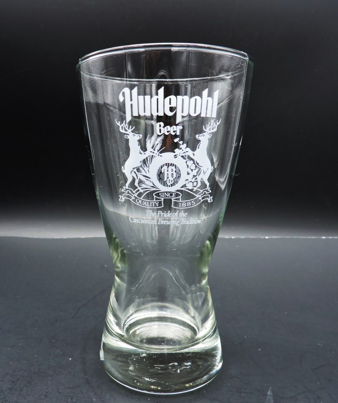 One-rare Vintage Hudepohl Brewing Company Cincinnati 10 Ounce Glass ...