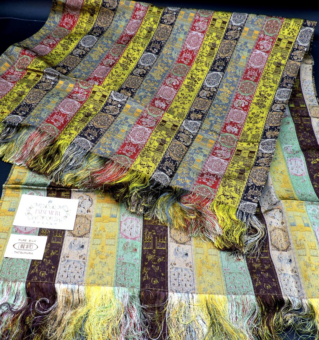 Vintage Koge-zuikin Heiao Tatsumura Chinese Pure Silk Brocade Textile ...