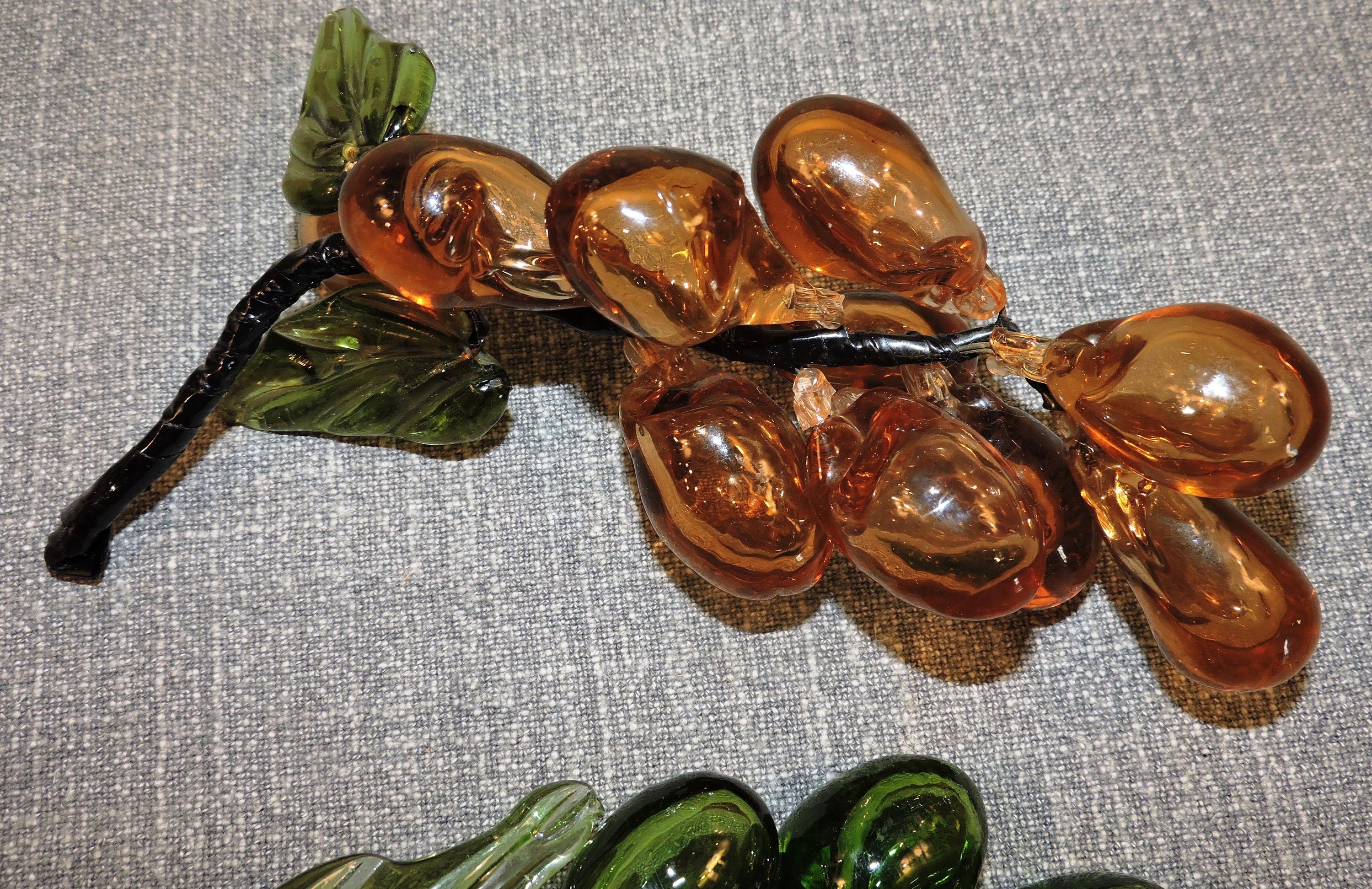 One Vintage Hand Blown Glass Grape Cluster in Gold Glass With - Etsy