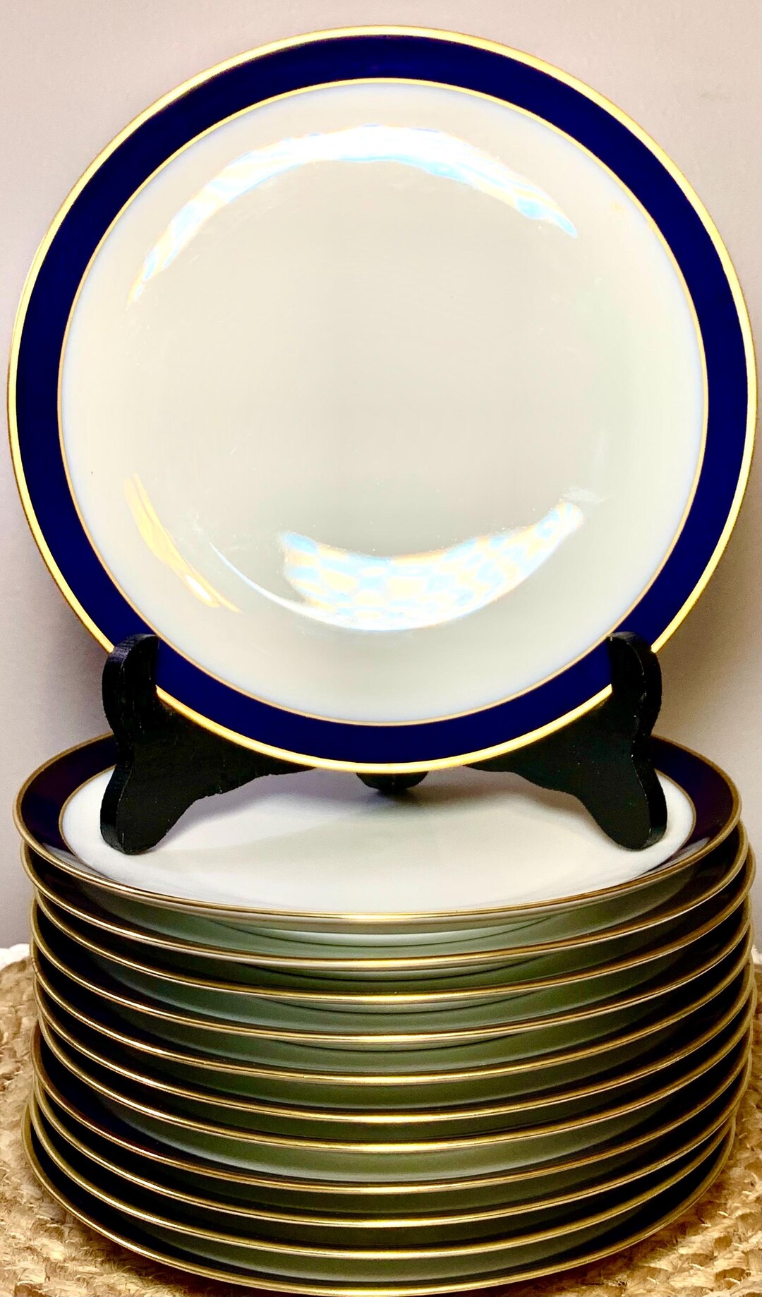 Jahre Bareuther Waldsassen Echt Cobalt Salad Plates Set of 4 - Etsy