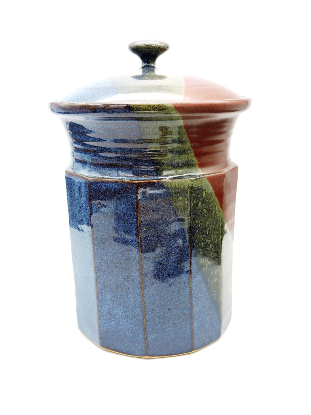 Vintage Handmade Neal Pottery Stoneware Small Canister, 6.25"h X 5.5" D ...