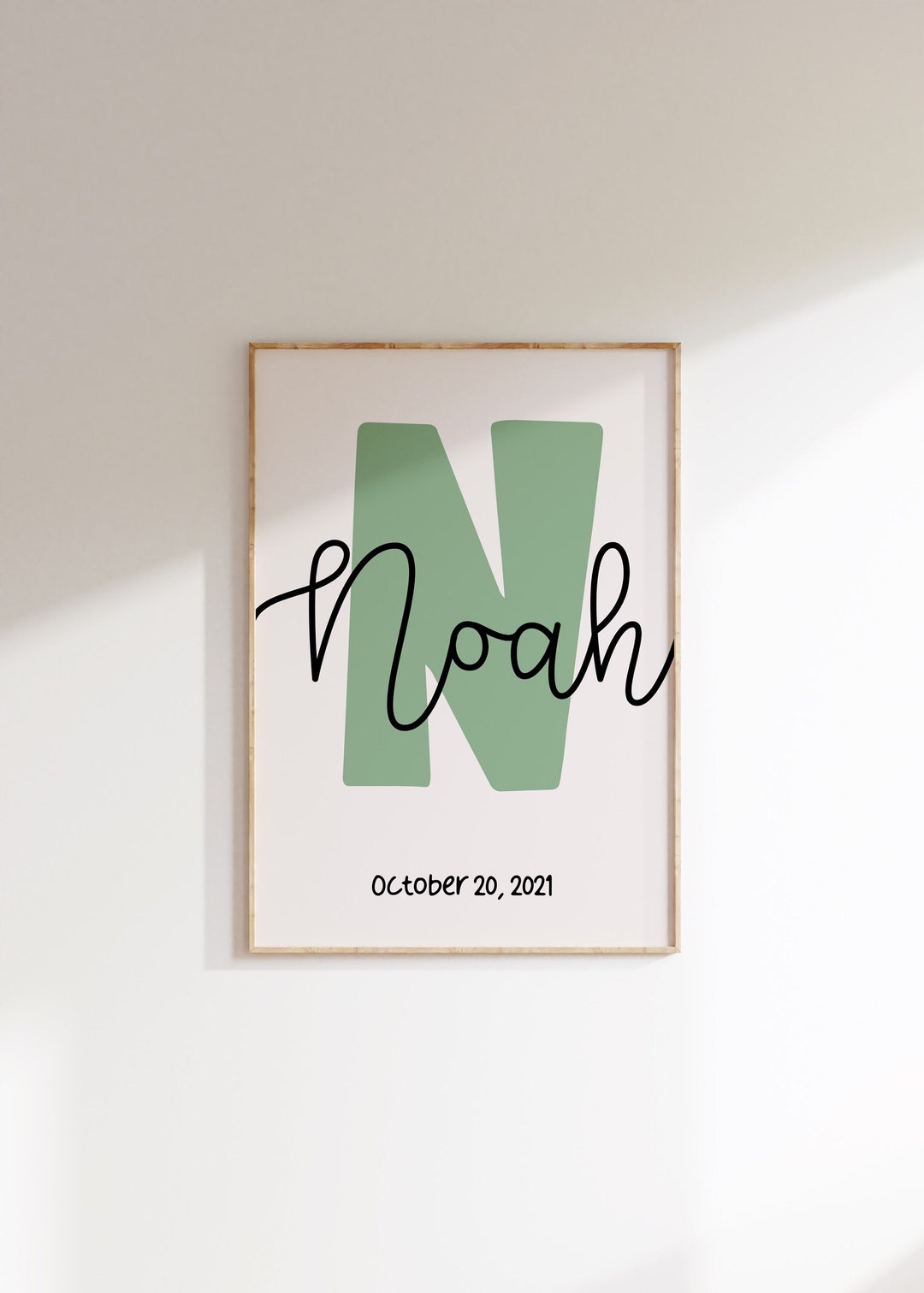 Custom Initial Print, Baby Name Art Nursery, Personalized Name Meaning ...