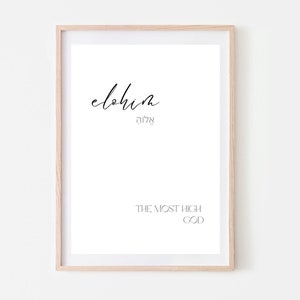 Elohim Wall Print: Names of God, Christian Decor (digital Download) - Etsy