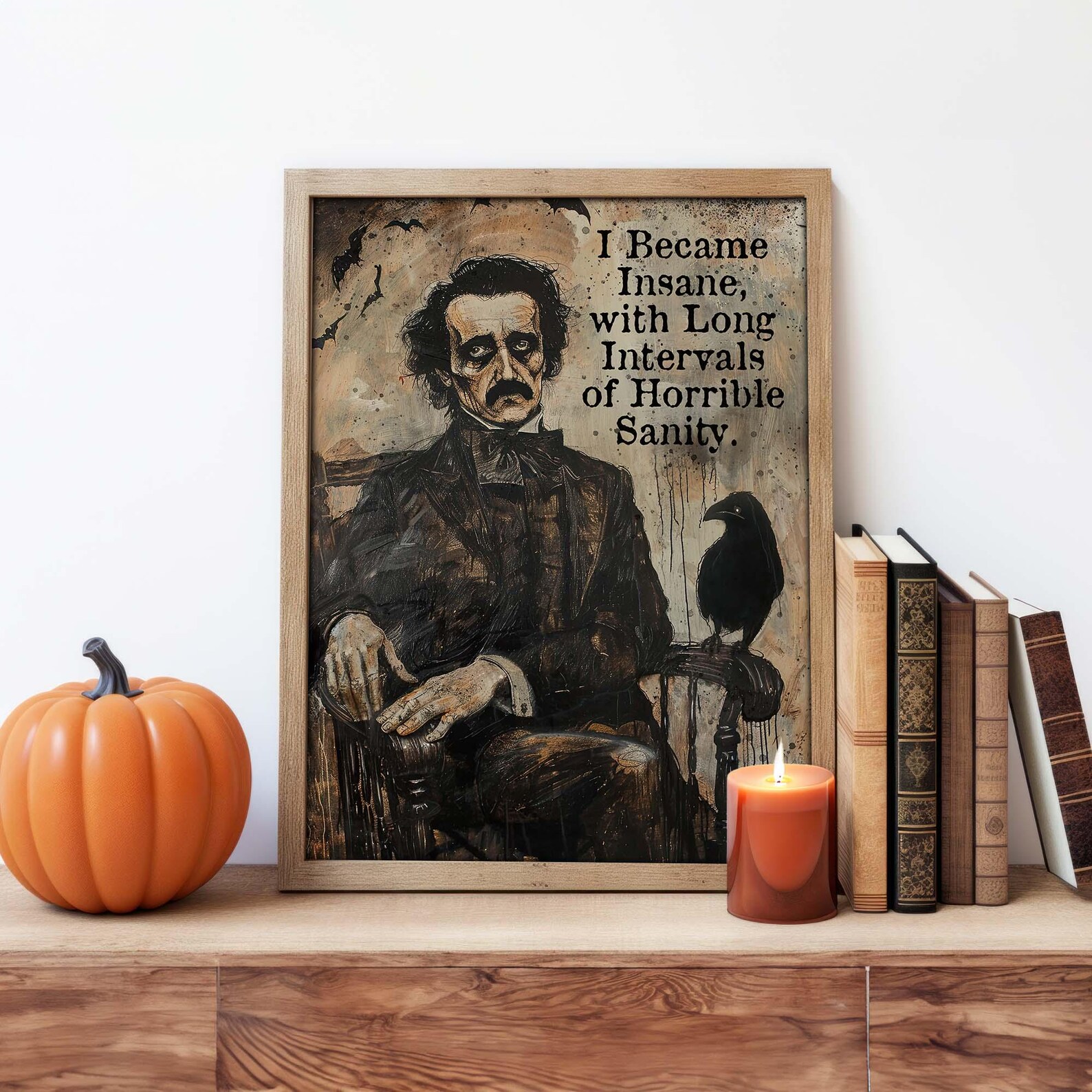 Edgar Allan Poe Quote Art - Halloween Decor - Creepy Rustic Gothic ...