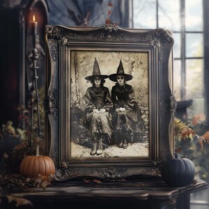 Vintage Primitive Witches Decor - Antique Photograph Creepy Vintage ...