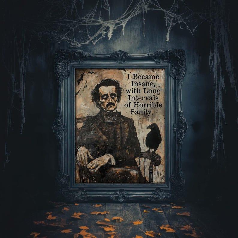 Edgar Allan Poe Quote Art - Halloween Decor - Creepy Rustic Gothic ...