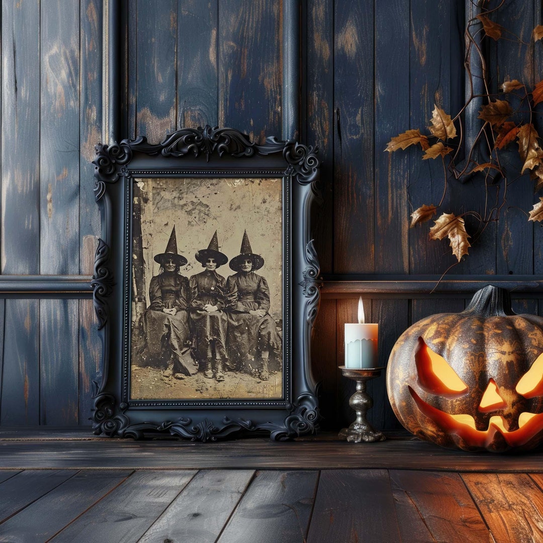 Vintage Primitive Witches Decor - Antique Photograph Creepy Vintage ...