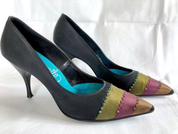 1960s DIOR New Look, 60s Kitten Heels, Vintage Satin … - Gem