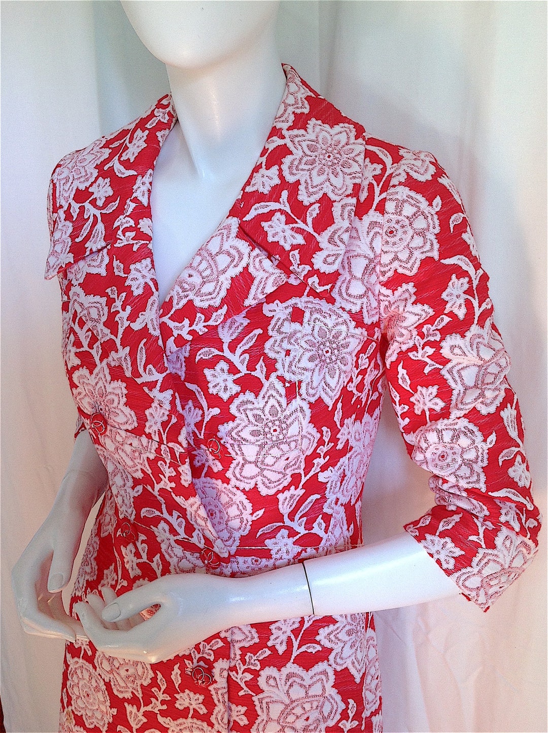 1960s Silk Brocade Dress, Italian Vintage Couture, 60s Dior New Look ...