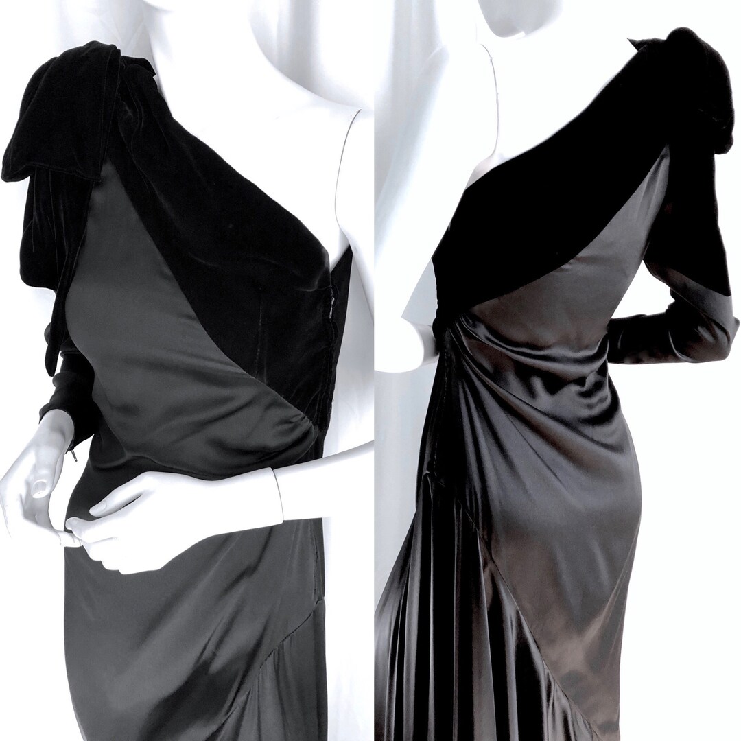 LANVIN HAUTE COUTURE, 1 Shoulder Evening Dress, 1930s Bias Cut Gown ...