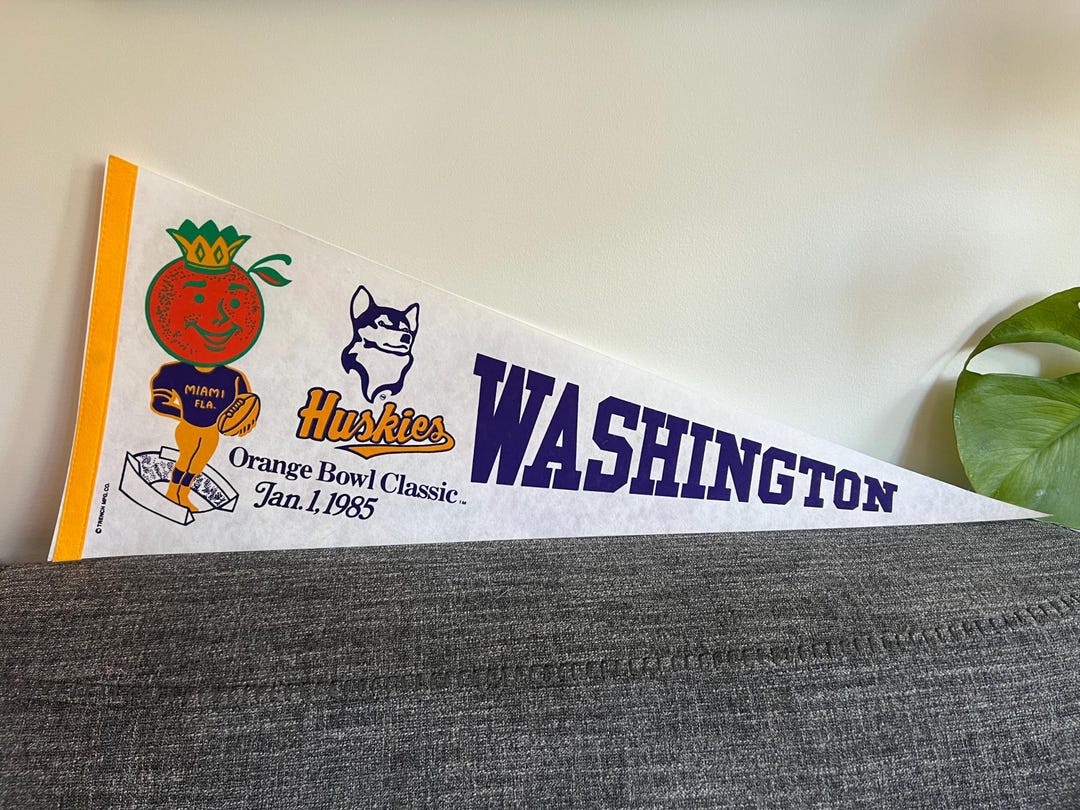 Rare Vintage 1985 Washington Huskies Orange Bowl NCAA Football College ...