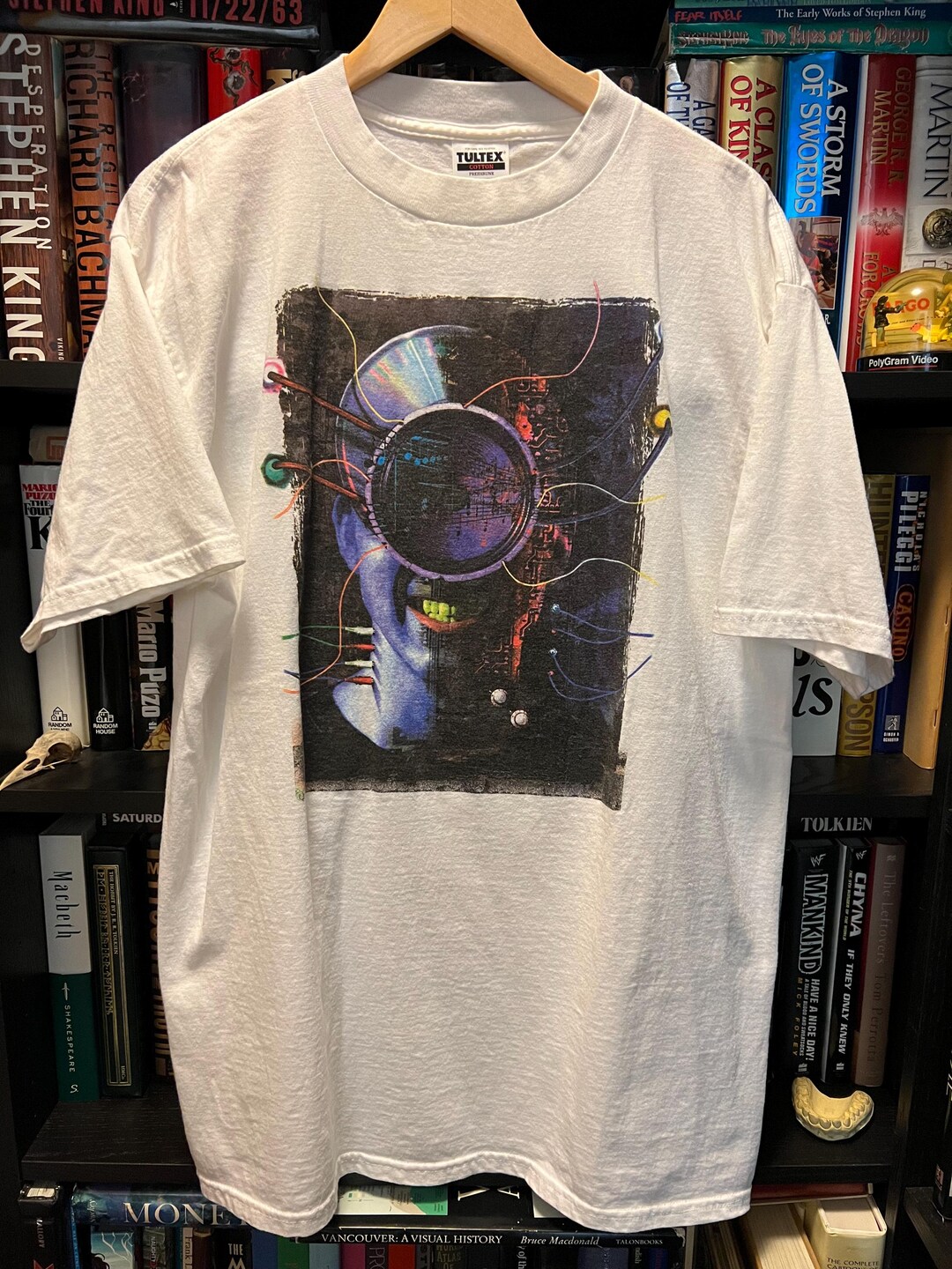 Vintage Y2K Computer Hacker Sci-fi Cyber Punk Disc Drive Graphic T ...