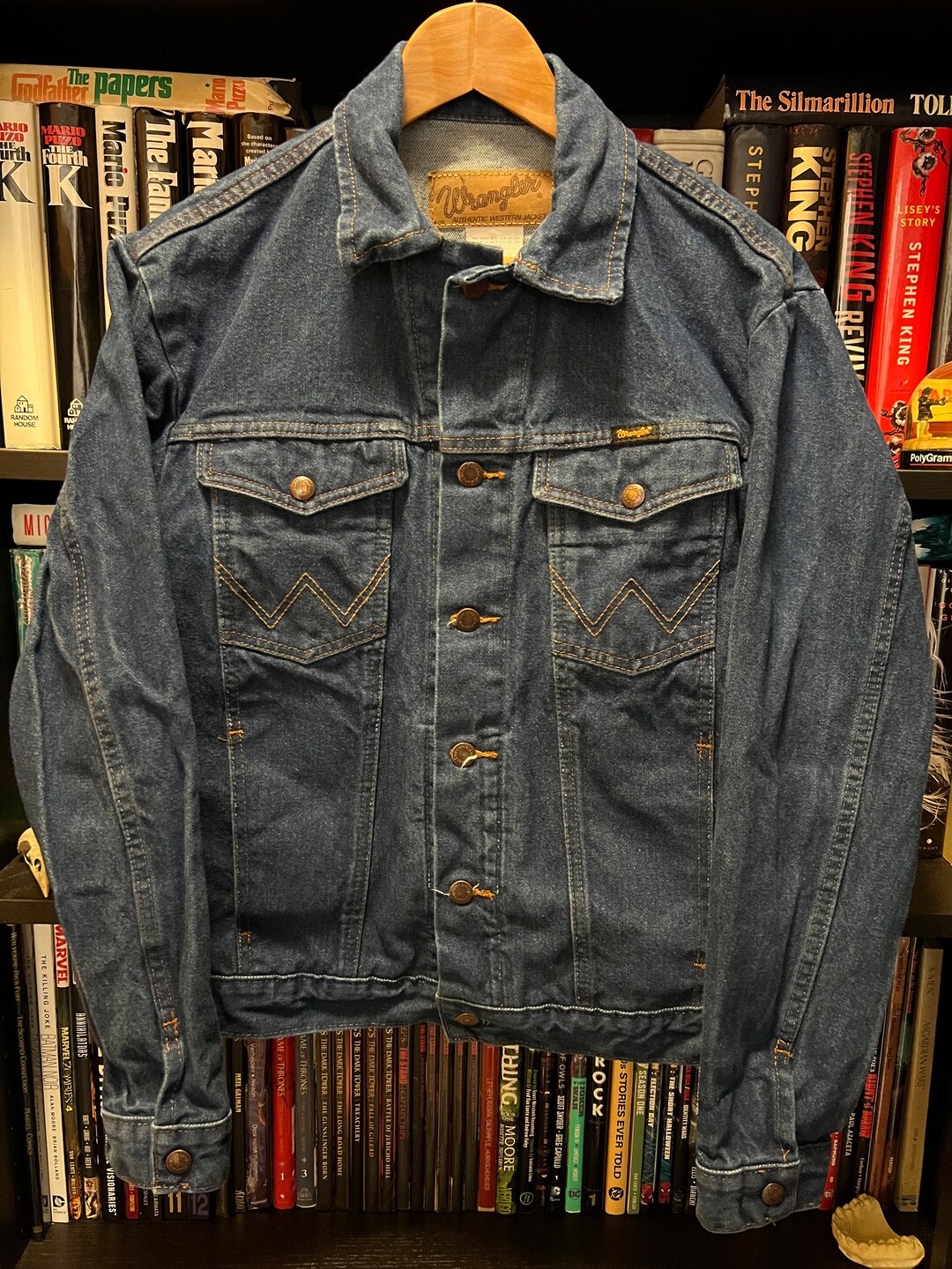 Vintage Wrangler Cowboy Cut Authentic Western Denim Jean Jacket Size ...