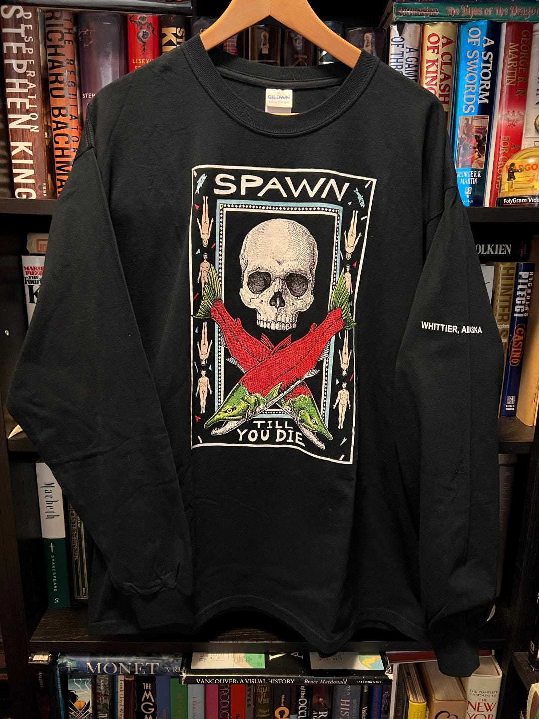 Vintage 2002 Ray Troll "spawn Till You Die" Longsleeve Salmon Graphic T ...