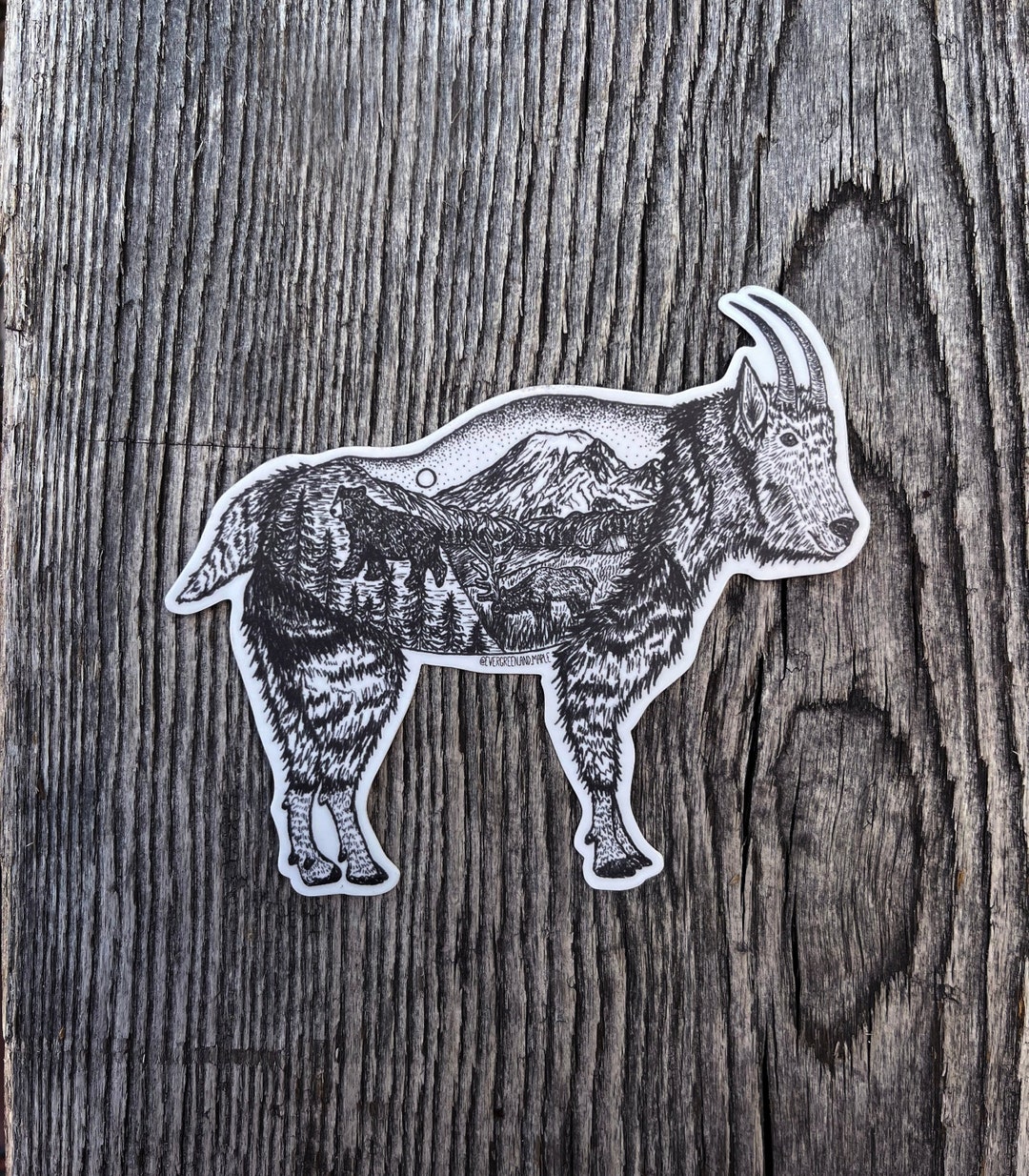 Rainier Mountain Goat | Vinyl Sticker | Wilderness | Outdoors ...