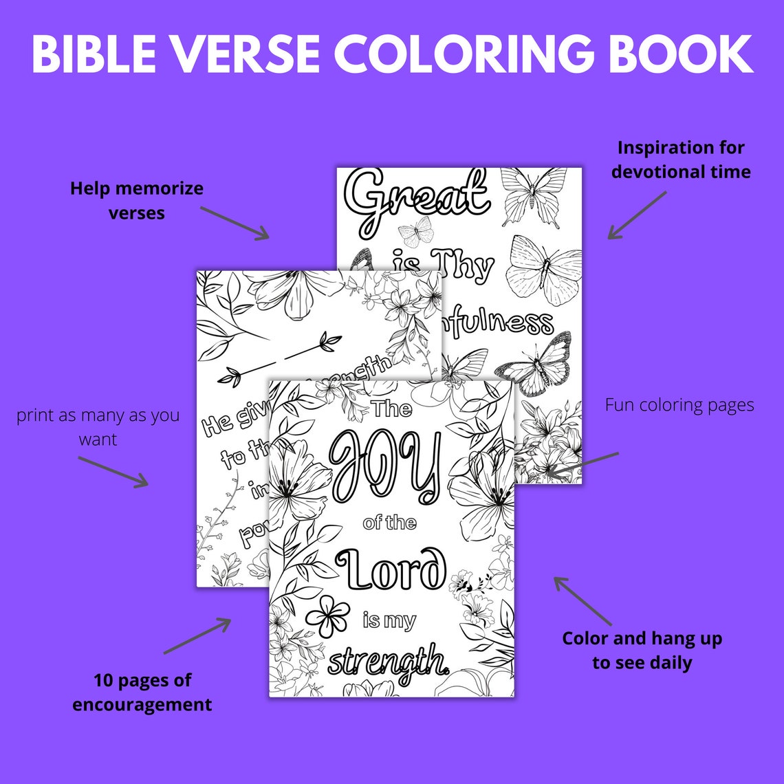 Bible Verse Coloring Pages, Scripture Coloring Pages, Spiritual ...