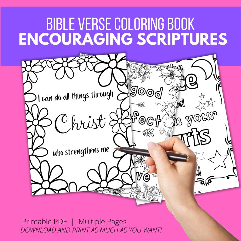Bible Verse Coloring Pages, Scripture Coloring Pages, Spiritual ...