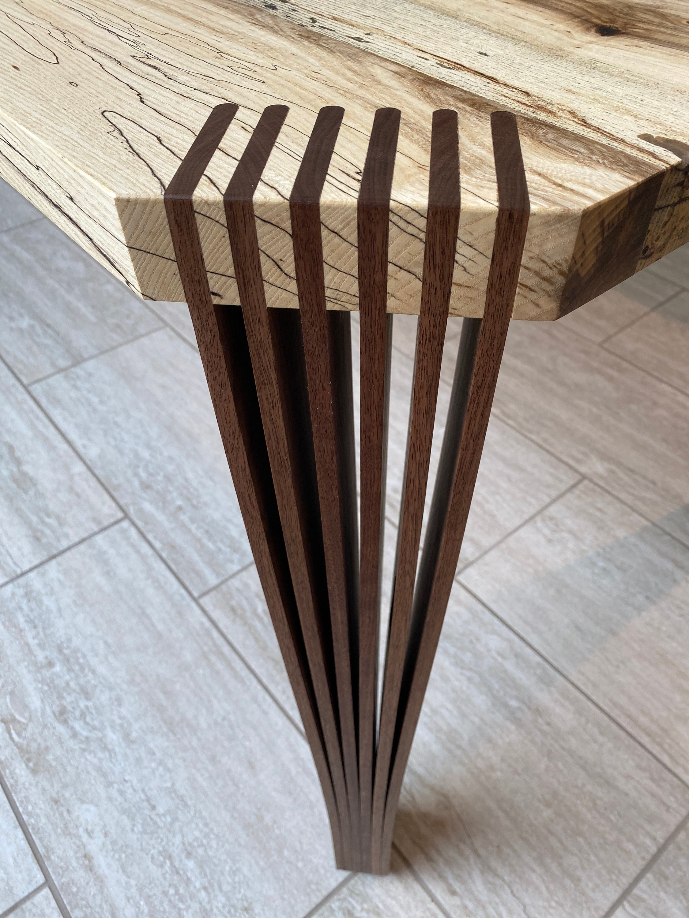 Handmade Dining Table: Solid Wood With Curved Hardwood Legs - Etsy
