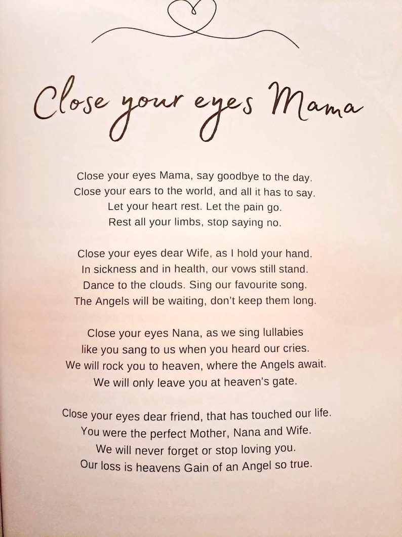 Close Your Eyes Mama - Etsy