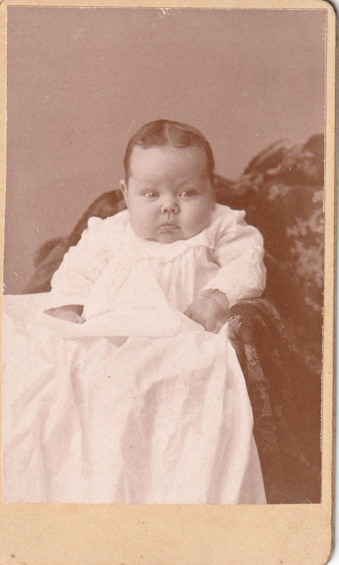 Antique Photo, CDV, Chubby Cheeks, Baby Boy, Christening Dress, Hair ...