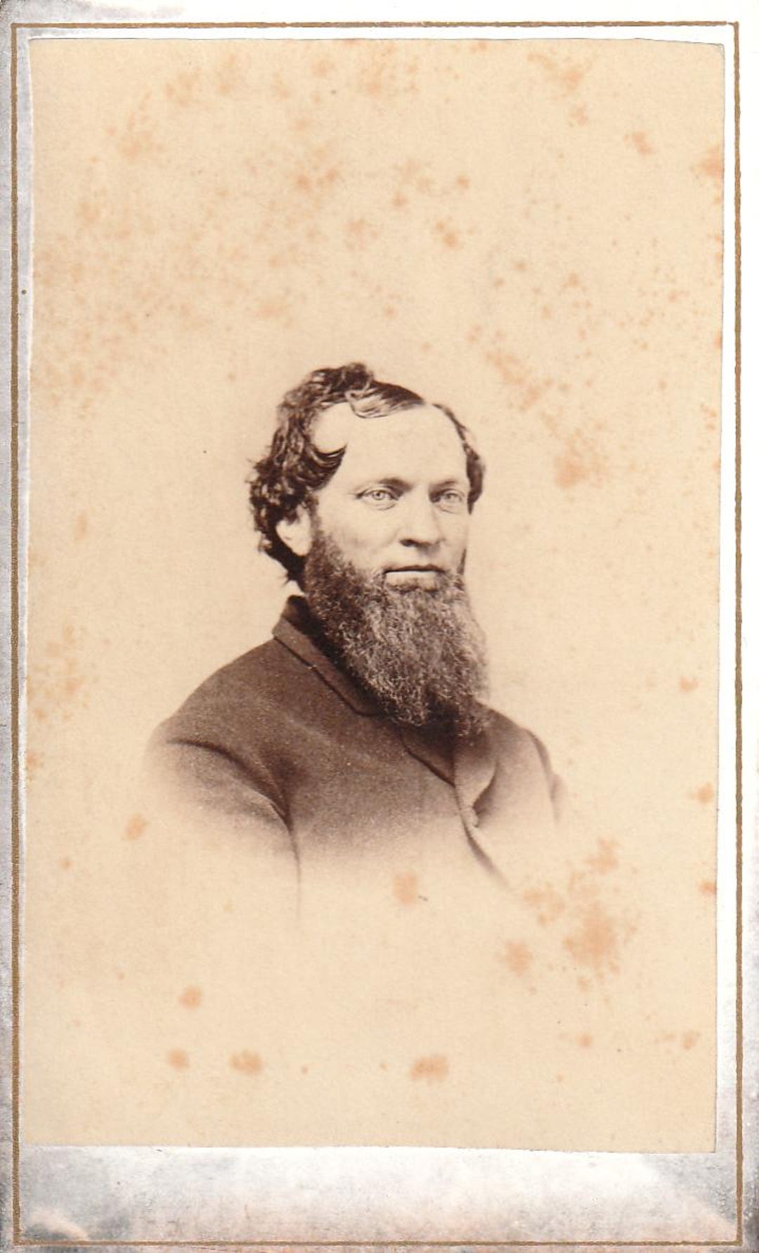 Antique Photo, CDV Photo, Handsome Man, Hairdo, Long Beard, Fashion ...