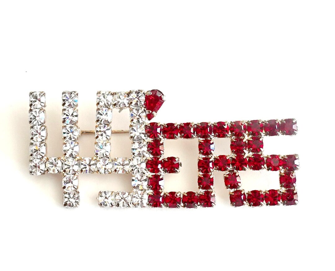 49ers Pin, Rhinestone Brooch, Football, Sports Fan, San Francisco ...