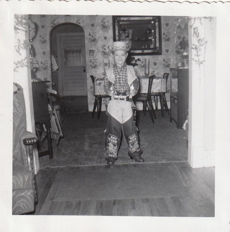 Vintage Snapshot, Little Boy, Cowboy Costume, Roy Rogers, Home Interior ...
