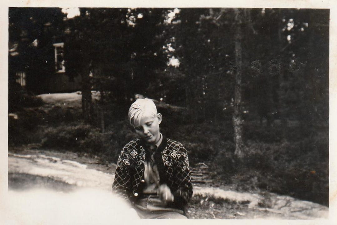 Vintage Snapshot, Pleasant Face, Towhead, Blonde Boy, Plays Drum ...