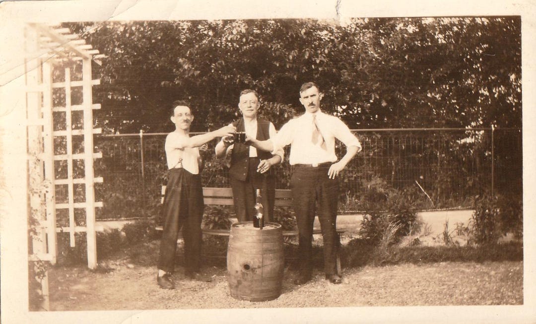 Vintage Snapshot, Men, Toasting, Wine, Celebration, Found Photo ...