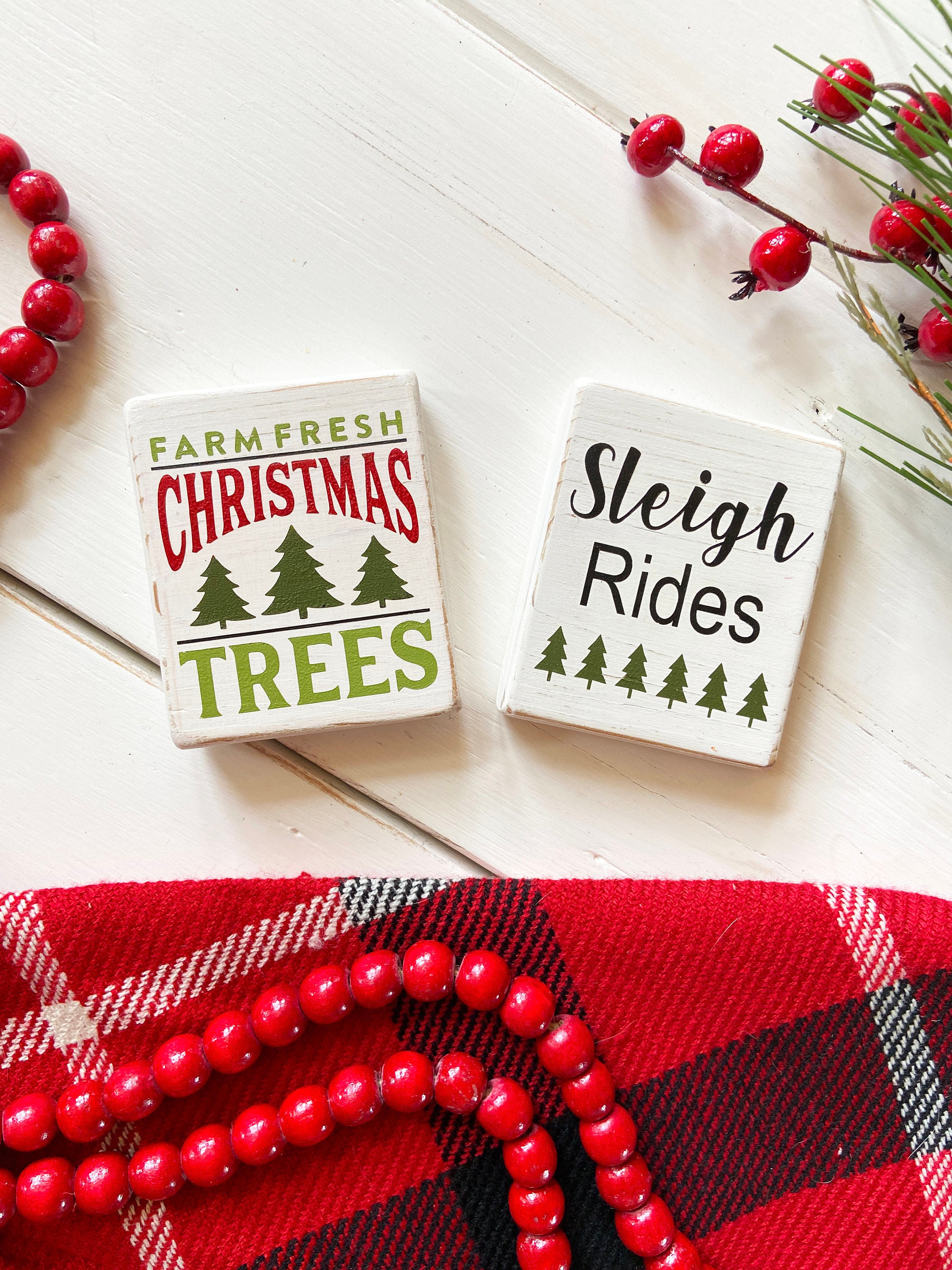 Winter Mini Signs, Christmas Mini Signs, Tiered Tray Holiday Decor ...