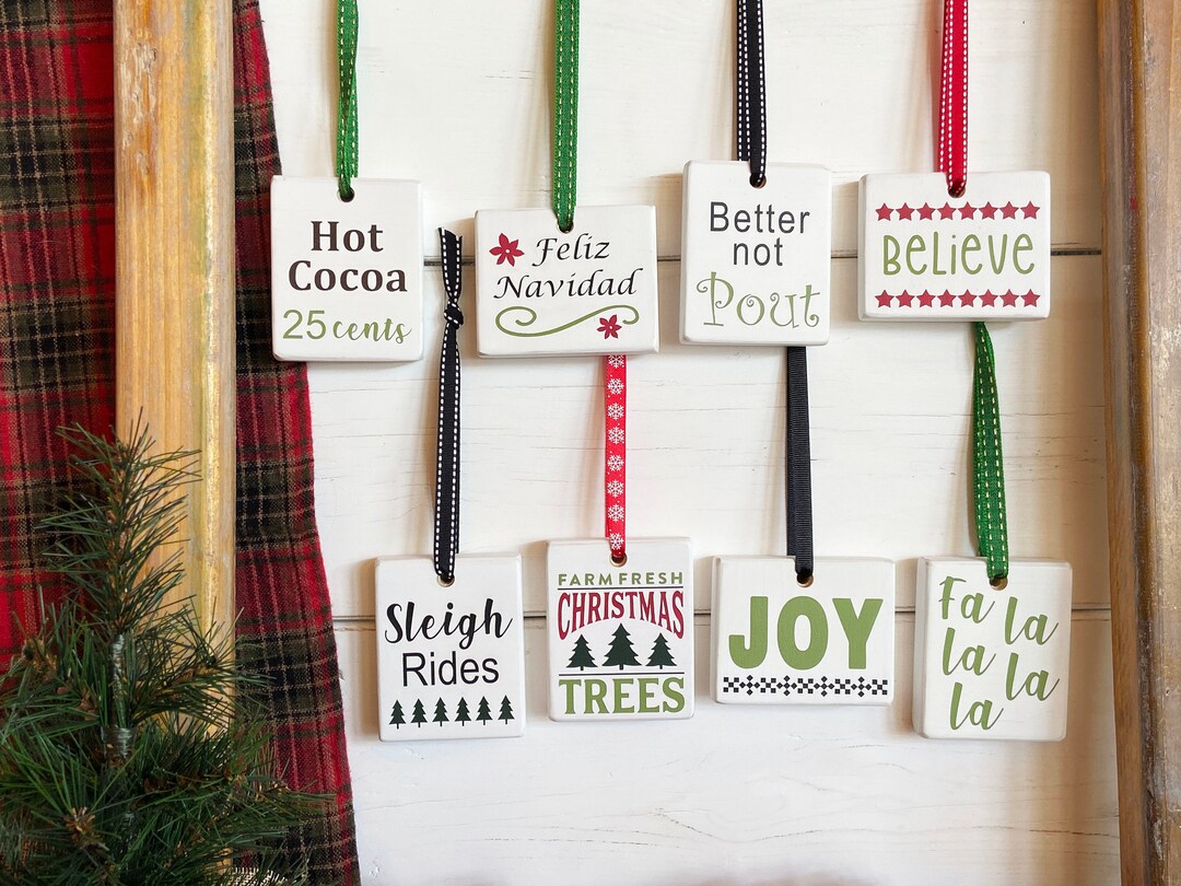 Christmas Mini Wood Signs, Christmas Tiered Tray Decor, Holiday Mini ...
