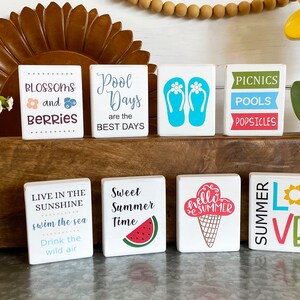 Summer Mini Wood Signs, Summer Tiered Tray Decor, Rustic Summer Signs ...