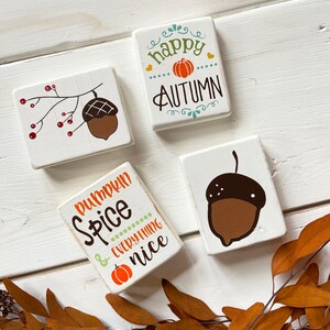 Colorful Fall Mini Signs, Rustic Small Wood Signs for Fall, Fall Tiered ...