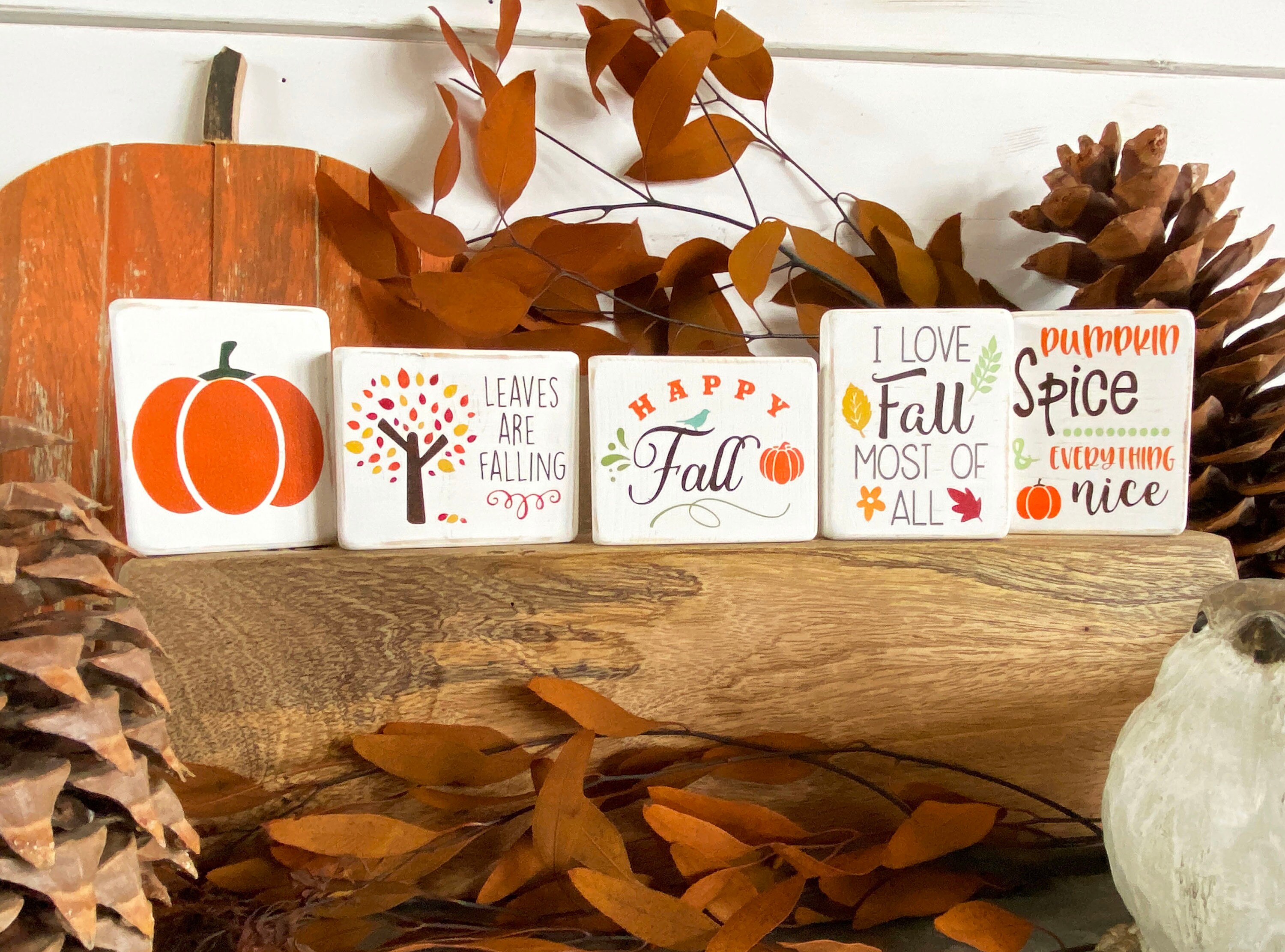 Colorful Fall Mini Signs Rustic Small Wood Signs for Fall - Etsy Canada
