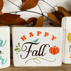Colorful Fall Mini Signs, Rustic Small Wood Signs for Fall, Fall Tiered ...
