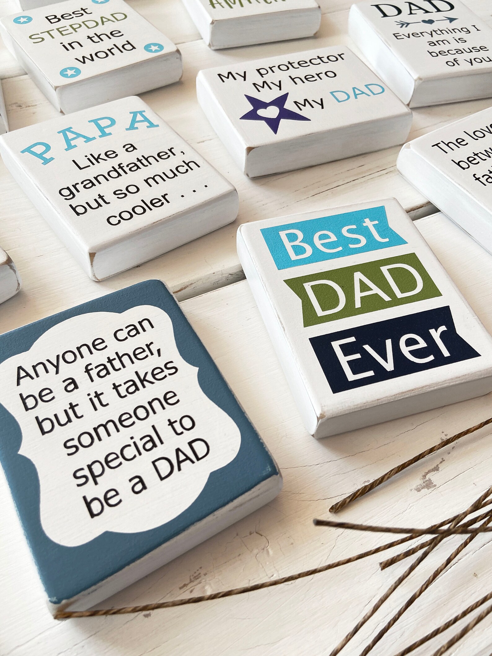 Father's Day Mini Wood Signs; Rustic Mini Signs for Dad, Stepdad, Papa ...