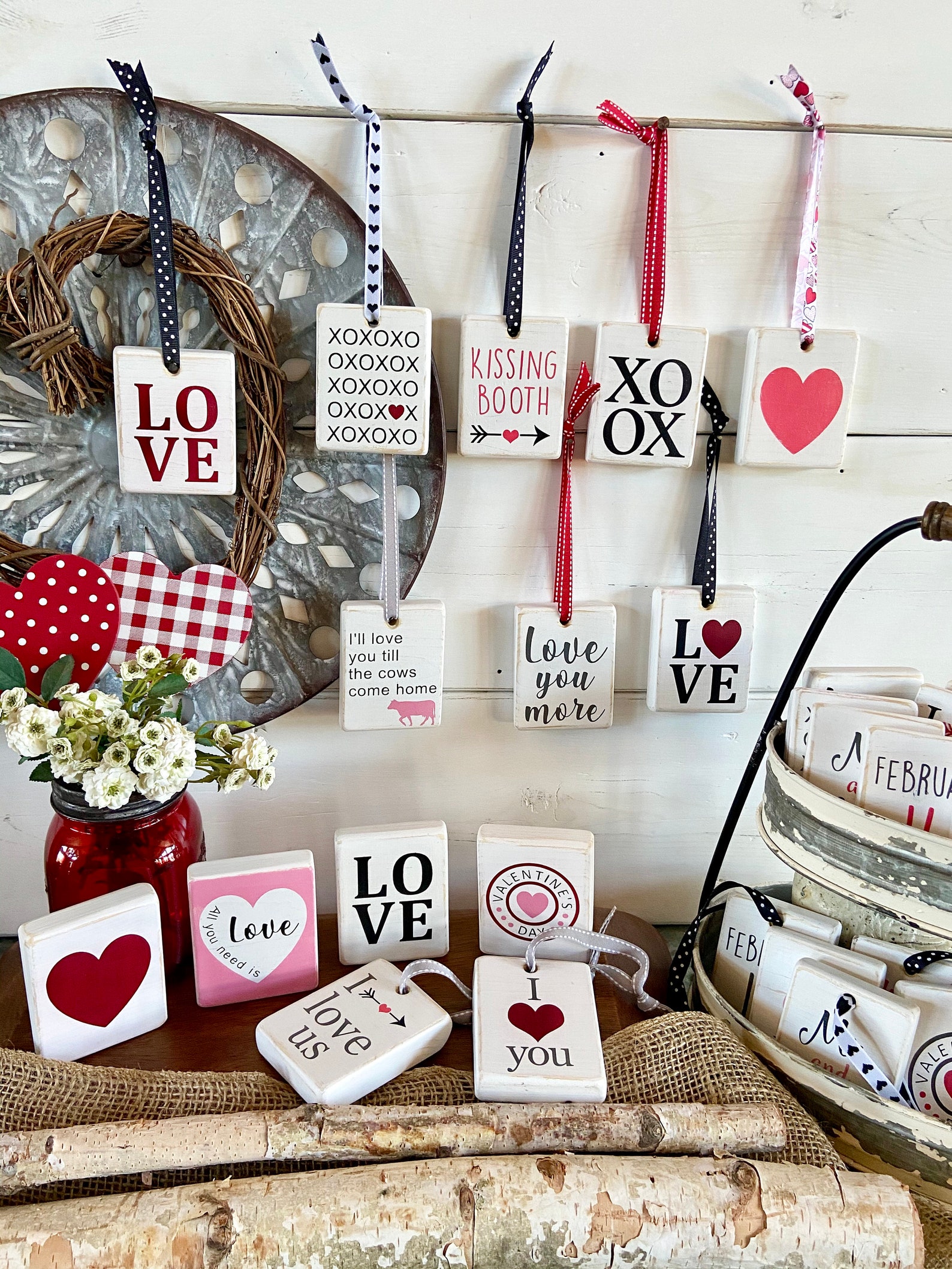 Mini Wood Signs for Valentine's Day Rustic Valentine Mini | Etsy