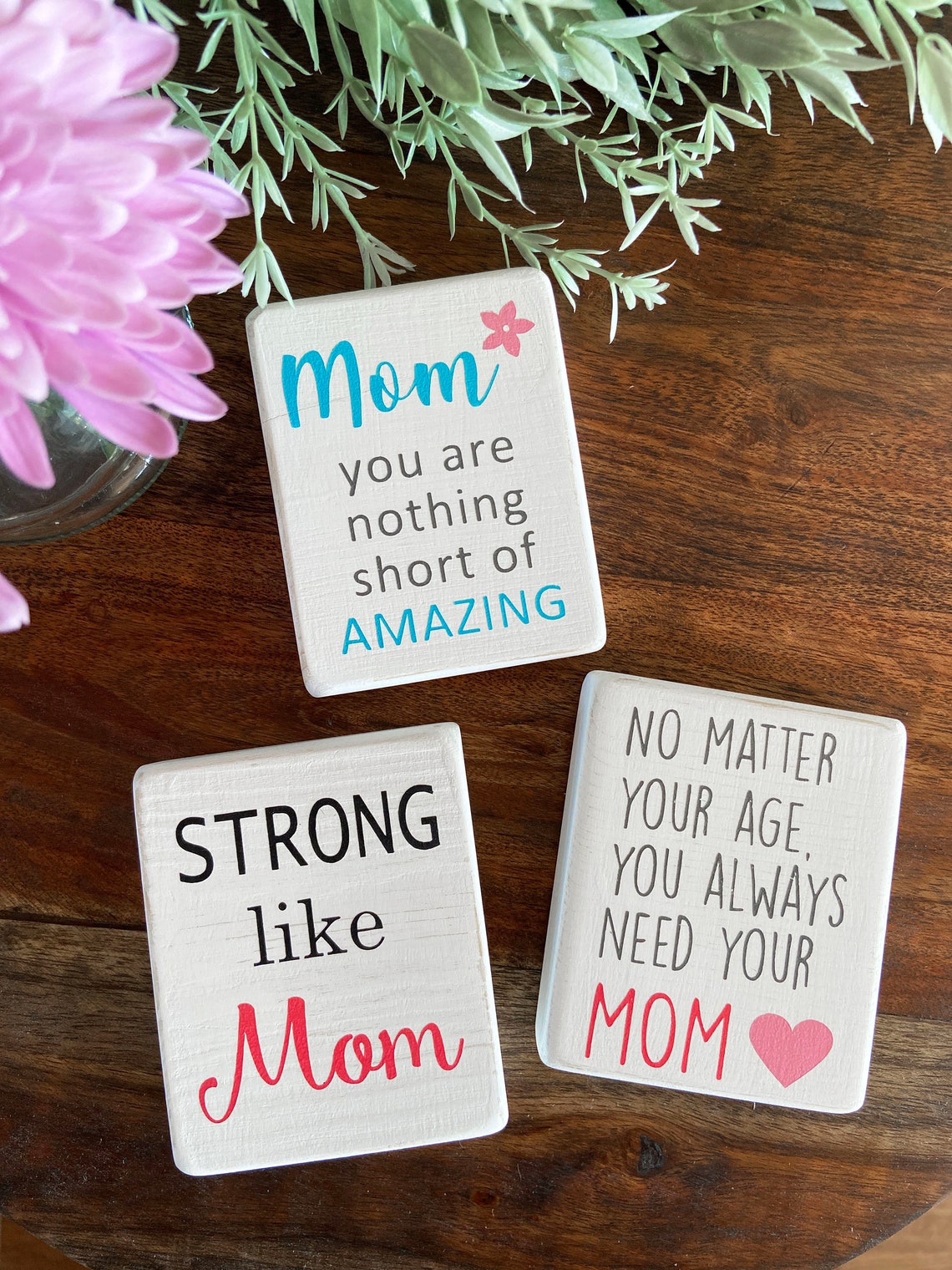 Mother's Day mini wood signs Small rustic wood signs for | Etsy