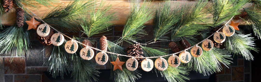 Merry Christmas Garland, Reclaimed Wood Christmas Garland, Handmade ...