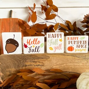 Colorful Fall Mini Signs, Rustic Small Wood Signs for Fall, Fall Tiered ...