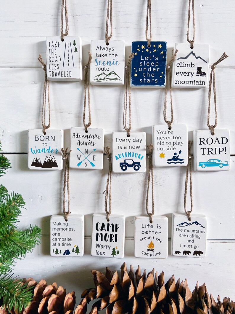 Adventure Time Rustic Wood Christmas Ornaments; Adventure/wanderlust ...