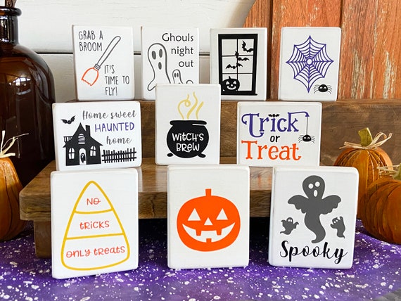 Halloween Mini Wood Signs Rustic Mini Signs for Halloween - Etsy