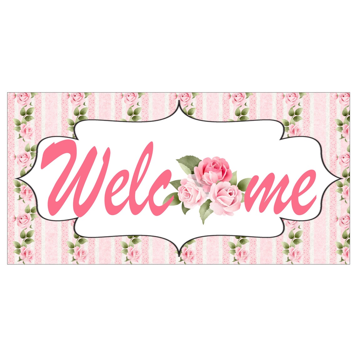 Rose Sign, Welcome Sign, Rose Decor, Floral Decor, Sign for Wreath ...